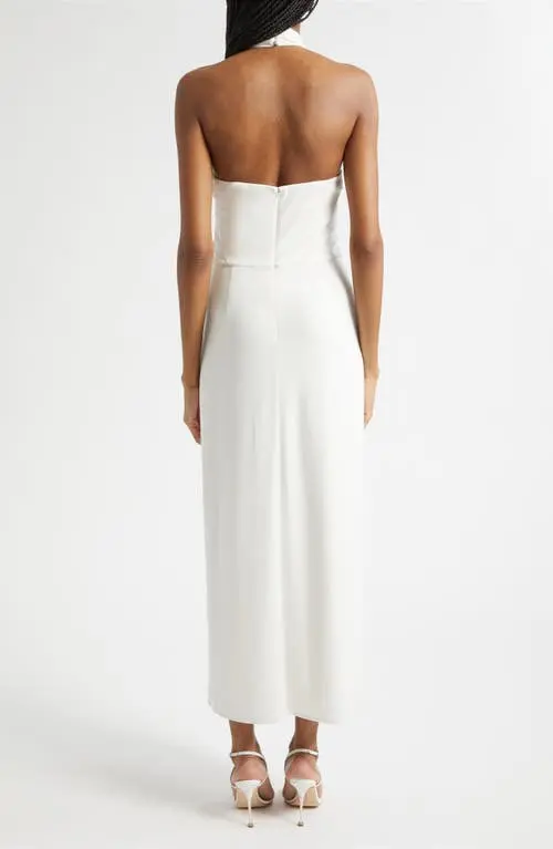 Cinq À Sept Kaily Bangle Detail Halter Neck Dress - Ivory