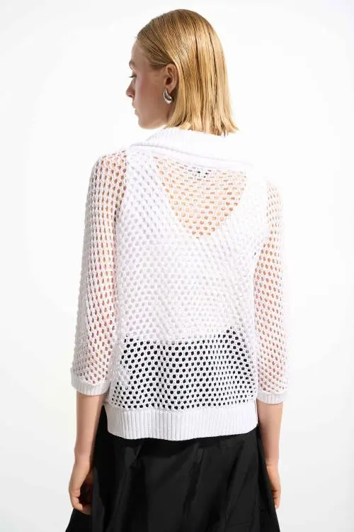 Joseph Ribkoff Viscose Blend Boxy Knit Sweater - White