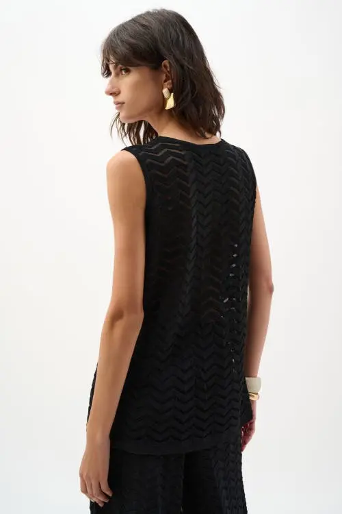 Joseph Ribkoff Viscose Jacquard Knit Tank