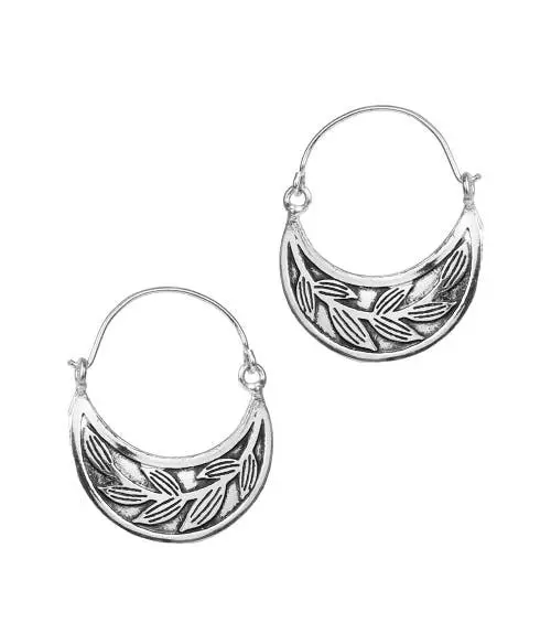 MATR BOOMIE Patra Vine Hoop Earrings - Silver