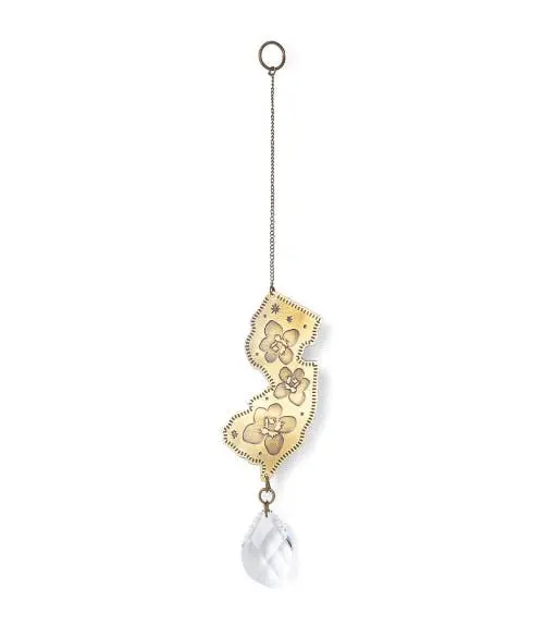 MATR BOOMIE New Jersey State Violet Engraved Suncatcher - Brass