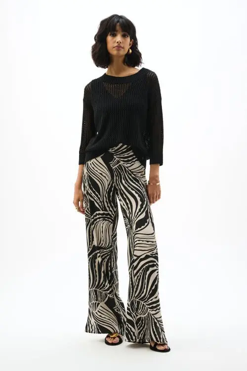 Joseph Ribkoff Acrylic Blend Open Stitch Sweater - Black