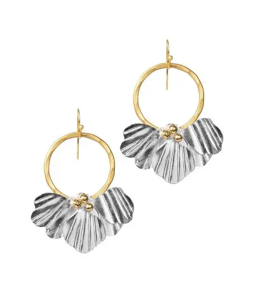 MATR BOOMIE Sayuri Petal Hoop Earrings - Silver