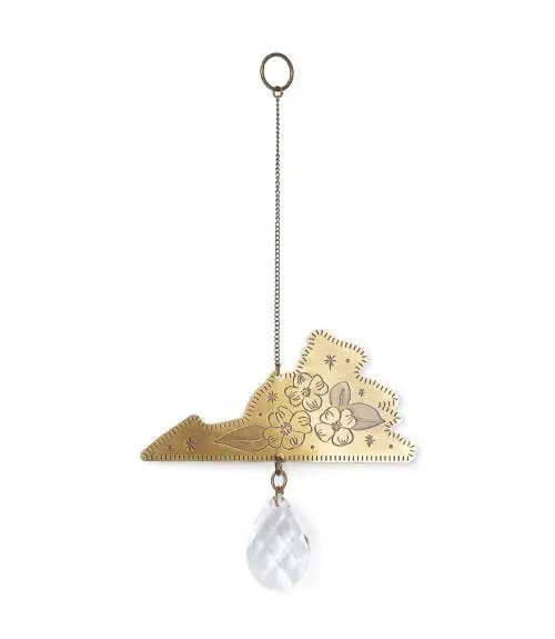 MATR BOOMIE Virginia State Dogwood Engraved Suncatcher - Brass