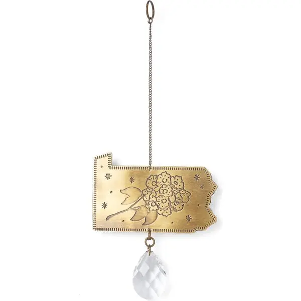 MATR BOOMIE Pennsylvania State Mountain Laurel Engraved Suncatcher - Brass