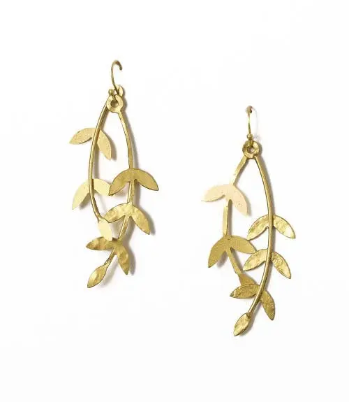 MATR BOOMIE Aamani Linear Vine Dangle Earrings - Gold