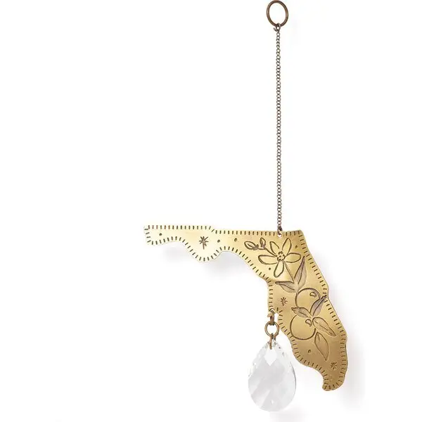 MATR BOOMIE Florida State Orange Blossom Engraved Suncatcher - Brass