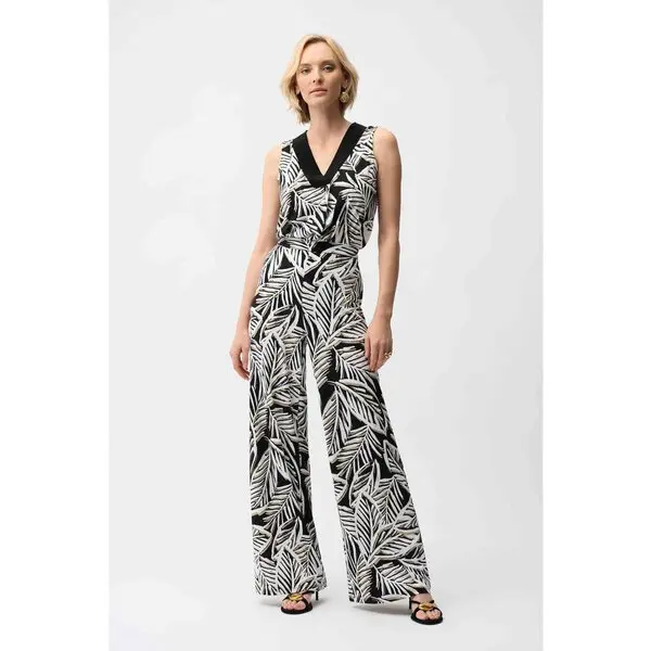 Joseph Ribkoff Silky Knit Tropical Print Trapeze Top