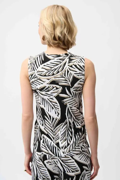 Joseph Ribkoff Silky Knit Tropical Print Trapeze Top