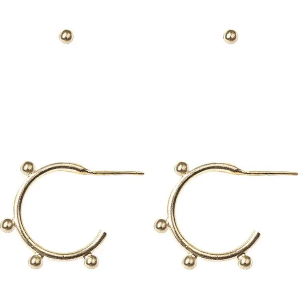 MATR BOOMIE Pari Dot Hoop Earring Set - Gold