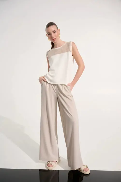 Joseph Ribkoff Knit Cami With Mesh Yoke