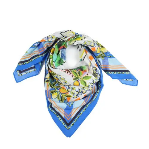 Vismaya Capri Postcard Square Scarf - Blue