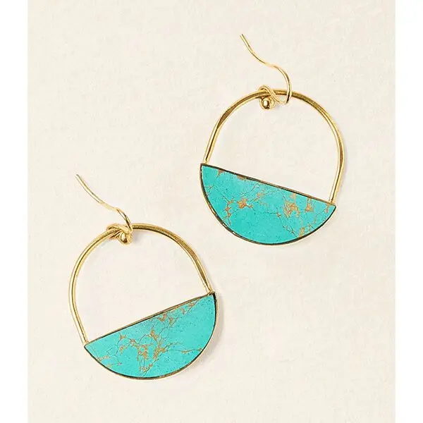 MATR BOOMIE Sandhya Reconstituted Stone Hoop Drop Earrings - Turquoise