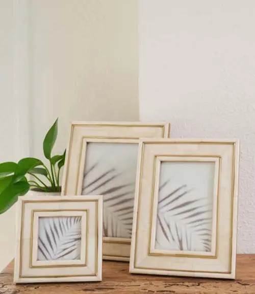 MATR BOOMIE Pravina Picture Framecarved Bone - Bone - 3x3
