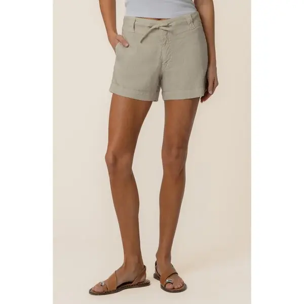 Kut From The Kloth Drawstring Linen Blend Relaxed-fit Shorts - Sand