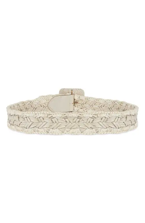 Sam Edelman Woven Raffia And Leather Belt - Bone