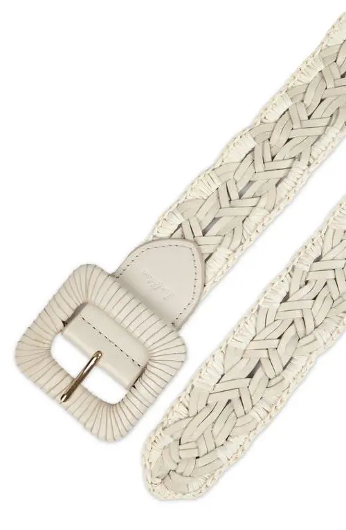 Sam Edelman Woven Raffia And Leather Belt - Bone