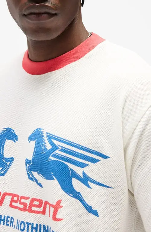 REPRESENT Long Sleeve Cotton Graphic T-shirt - Flat White