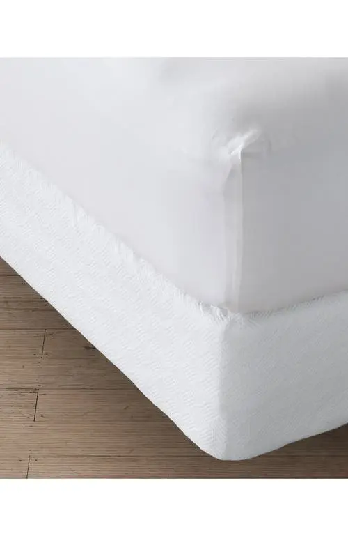 LANDS' END Basketweave Cotton Matelasse Bedskirt - White