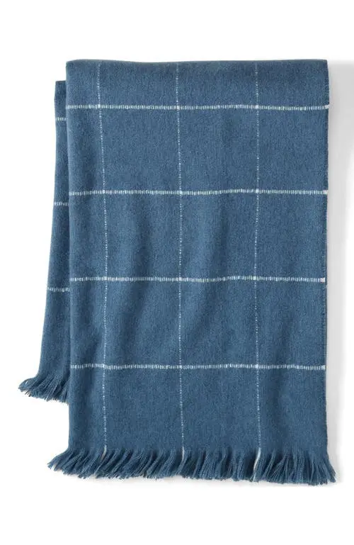 LANDS' END Heavyweight Cashtouch Throw Blanket - Aegean Coast Windowpane