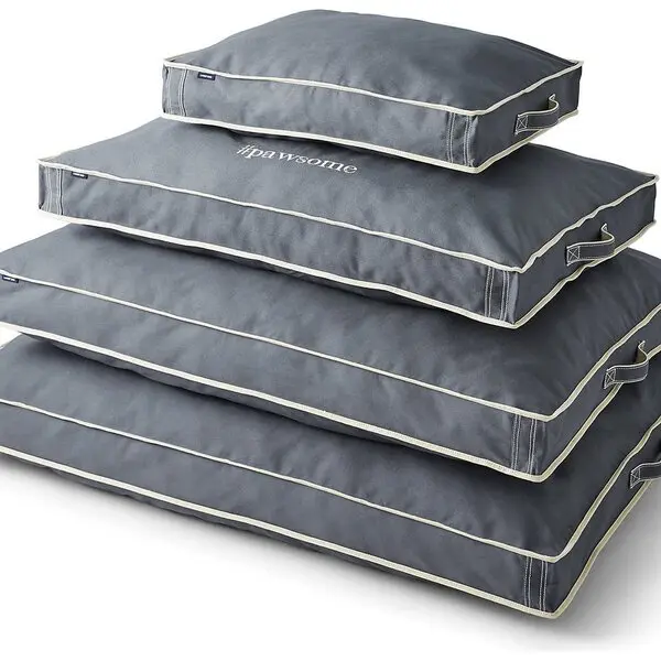 LANDS' END Rectangular Canvas Dog Bed Cover - Gray