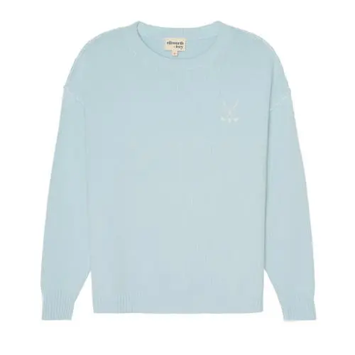 ELLSWORTH + IVEY Riley Crewneck Sweatergolf Stacked - Light Blue