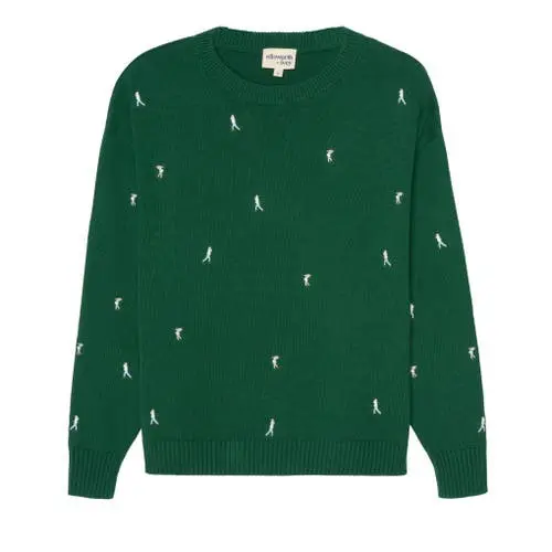 ELLSWORTH + IVEY Riley Crewneck Sweaterall Over Par - Green