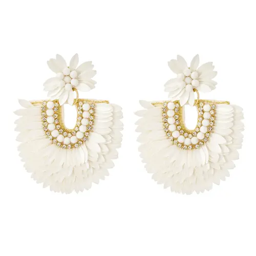 UNTAMED PETALS Dubai Statement Earrings - White