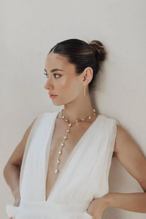 UNTAMED PETALS Tuscany Choker With Lariat - Silver