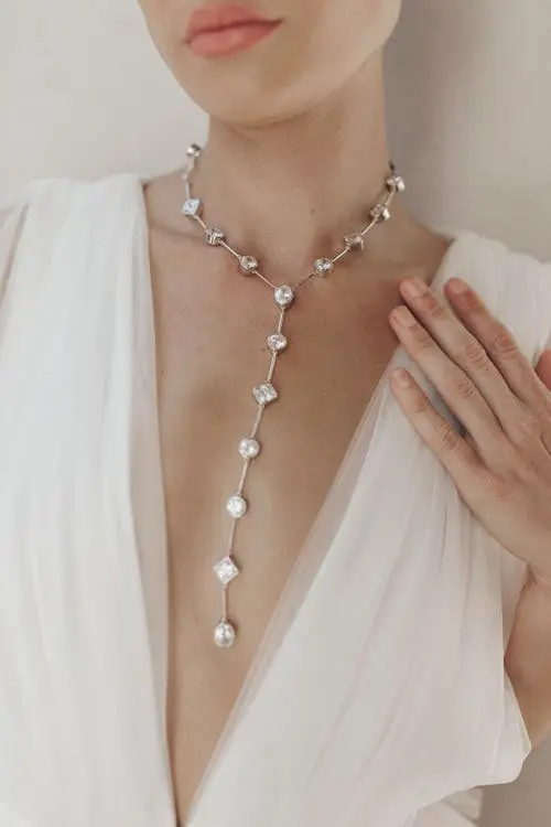 UNTAMED PETALS Tuscany Choker With Lariat - Silver