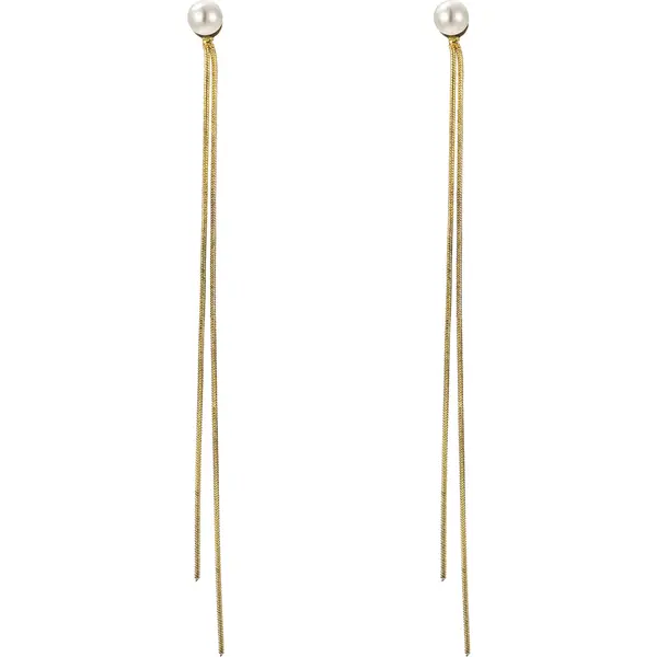 UNTAMED PETALS Viola Pearl Drop Earrings - Gold