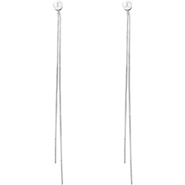 UNTAMED PETALS Viola Pearl Drop Earrings - Silver