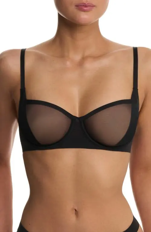 Natori True Zen Mesh Balconette Bra - Black