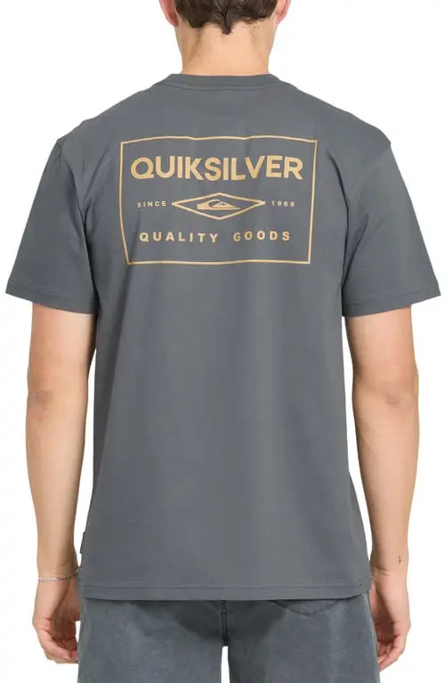 Quiksilver Stamped Short Sleeve Graphic Cotton T-shirt - Iron Gate