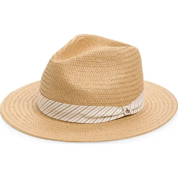 Rag & Bone Packable Straw Fedora - Burnt Straw
