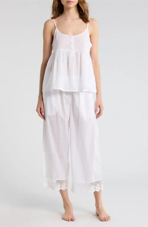 PAPINELLE Swiss Dot Crop Pajamas - White