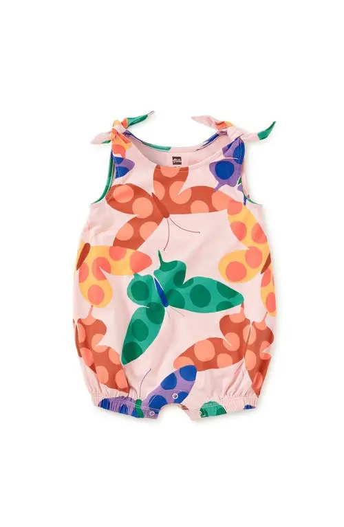 TEA COLLECTION Tie Shoulder Baby Romper - Butterfly Spot