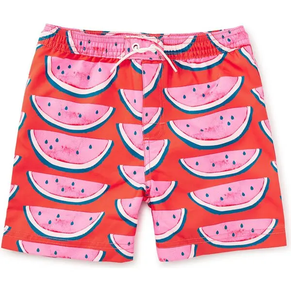 TEA COLLECTION Mid-length Swim Trunks - Watermelon Slices