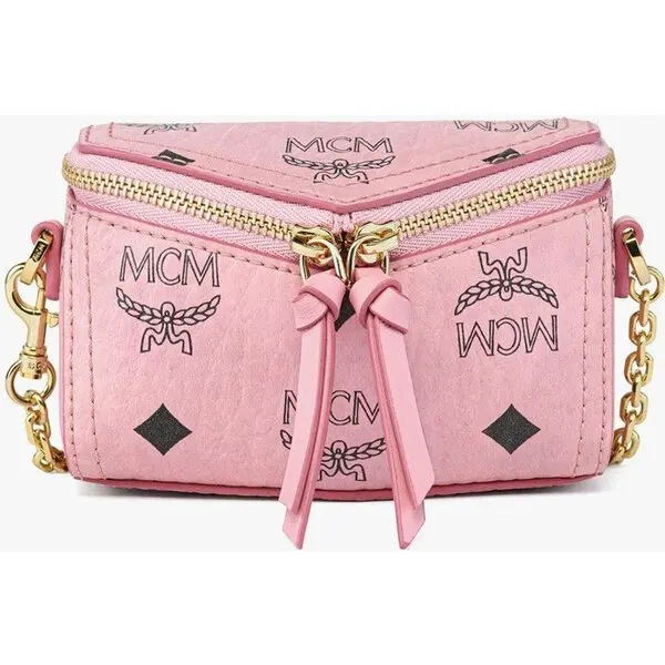 Mcm Diamant 3d Charm In Visetos - Soft Pink