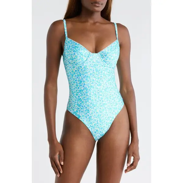 KULANI KINIS Decorative Underwire One-piece Swimsuit - Ocean Aura