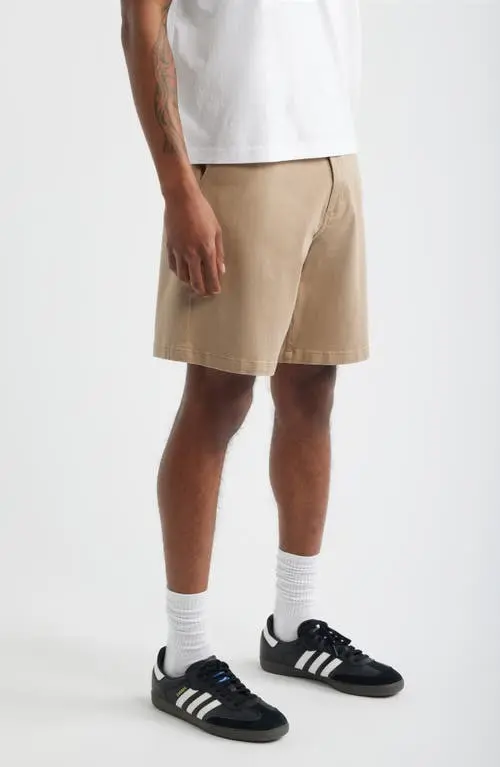 SANTO STUDIO Del Mar Flat Front Stretch Twill Chino Shorts - Tan