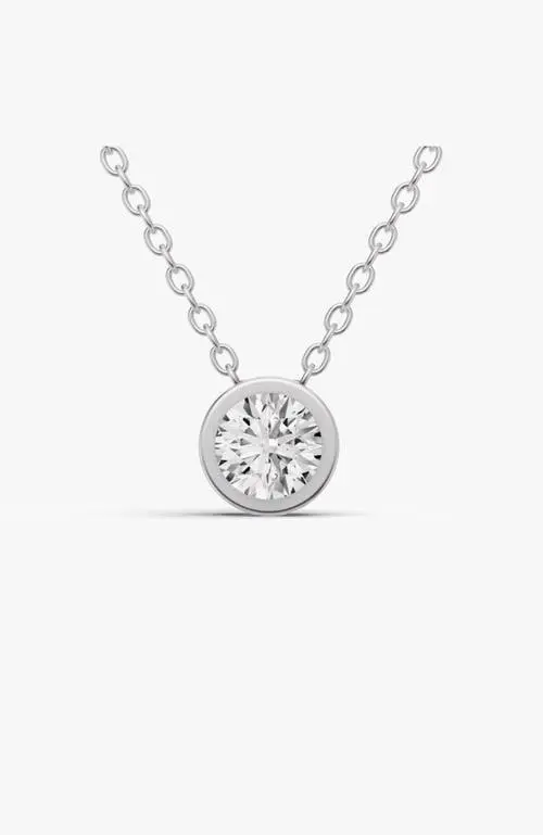 SEREIA OFFICIAL 14k Gold 1 Ct Round Bezel Pass-thru Pendant - White Gold