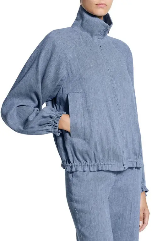 Theory Drawstring Hem Linen Blend Jacket