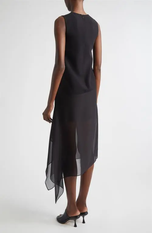 Michael Kors Veiled Virgin Wool Stretch Crepe & Silk Voile Sheath Dress
