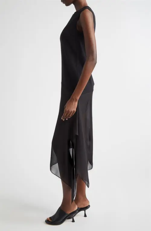 Michael Kors Veiled Virgin Wool Stretch Crepe & Silk Voile Sheath Dress