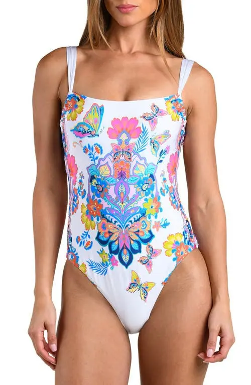SUNSHINE 79 Butterfly High Over One-piece Swimsuit - White Multi