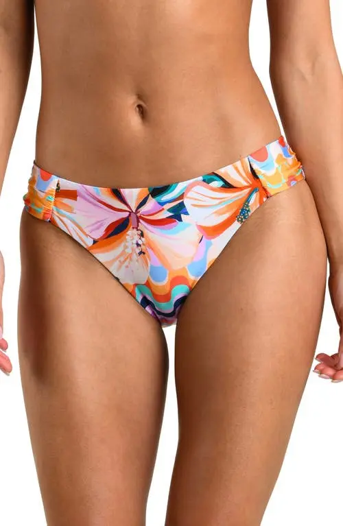 SUNSHINE 79 Untamed Tropics Shirred Side Bikini Bottom - Purple Multi