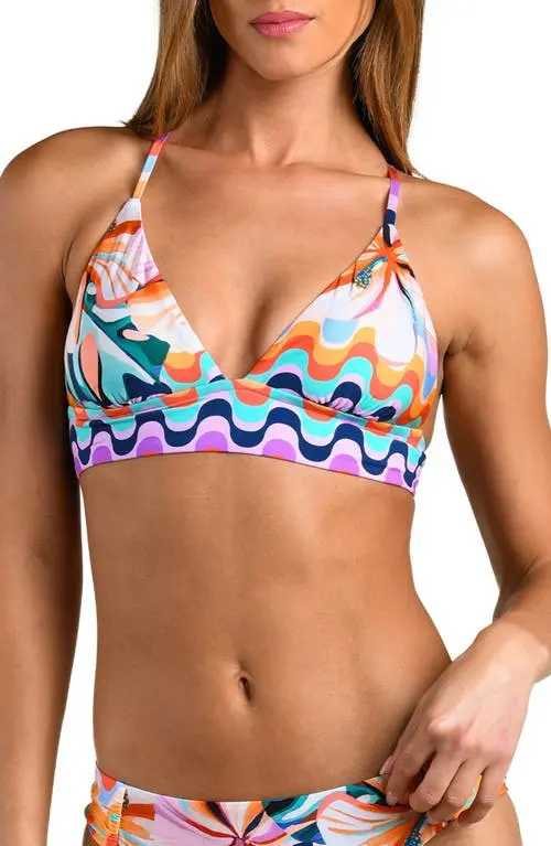 SUNSHINE 79 Untamed Tropics Racerback Bikini Top - Purple Multi