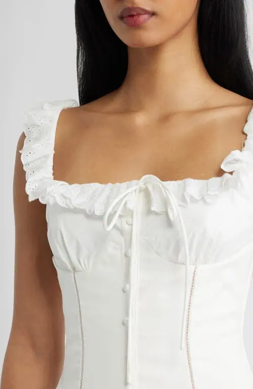 House Of Cb Stretch Cotton Broderie Dress