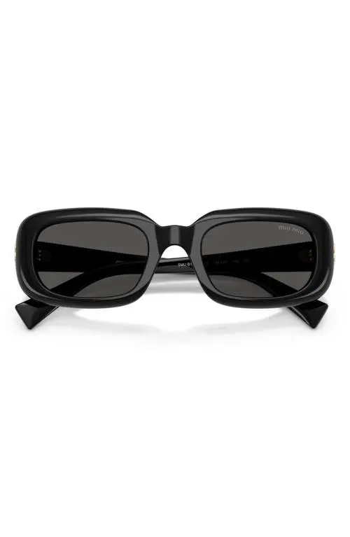 Miu Miu 52mm Rectangular Sunglasses - Black/dark Grey